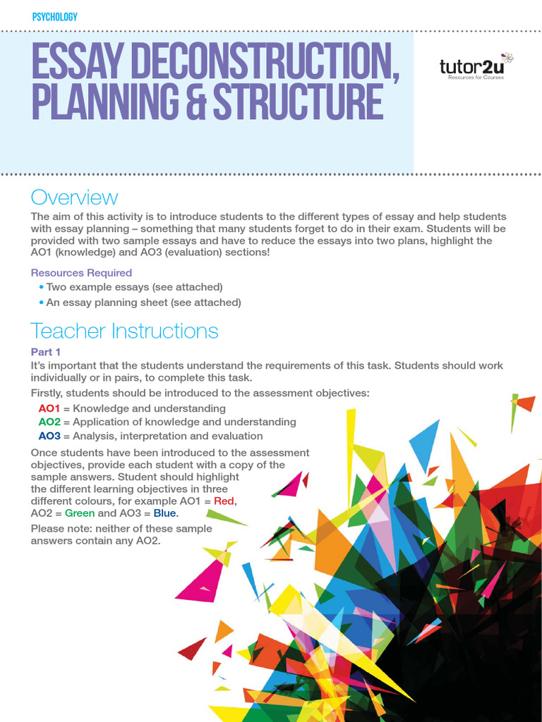 Psychology Essay Deconstruction | PDF | Obedience (Human Behavior ...