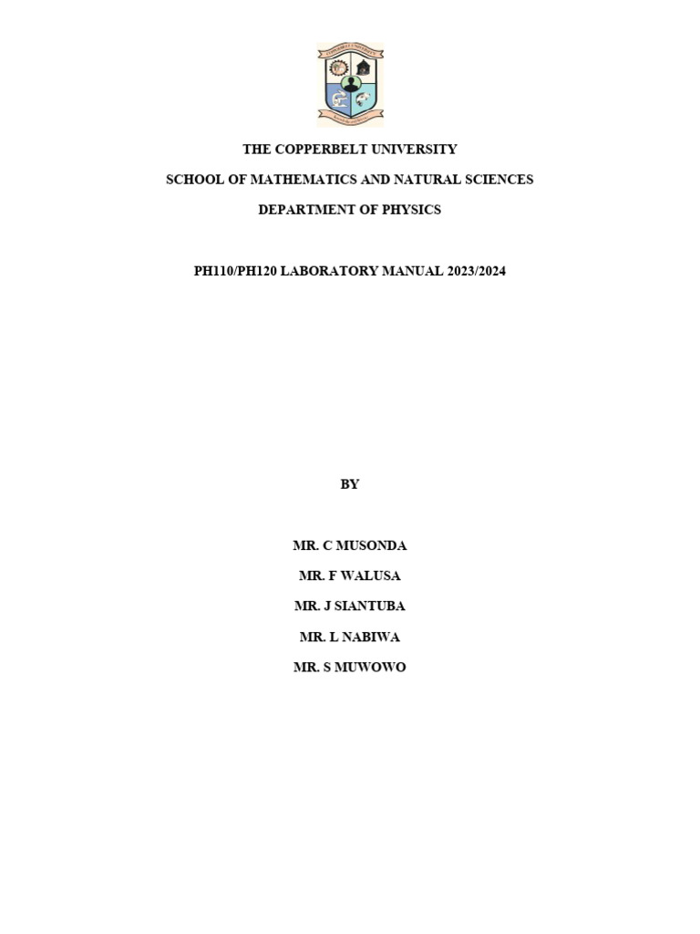 PH110 LABMANUAL 2023 To 2024 | PDF | Force | Friction