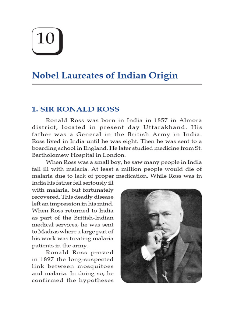 Nobel Laureates of Indian Origin | PDF