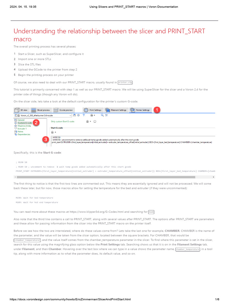 Using Slicers And Print Start Macros Voron Documentation Pdf Parameter Computer
