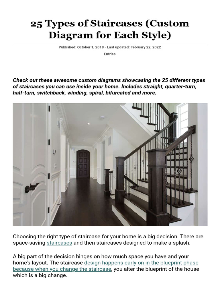25 Types of Staircases with Diagrams | PDF | Stairs | Architectural ...
