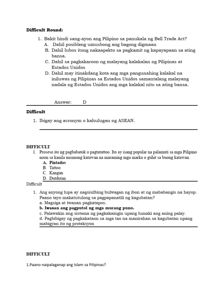 Difficult Round | PDF