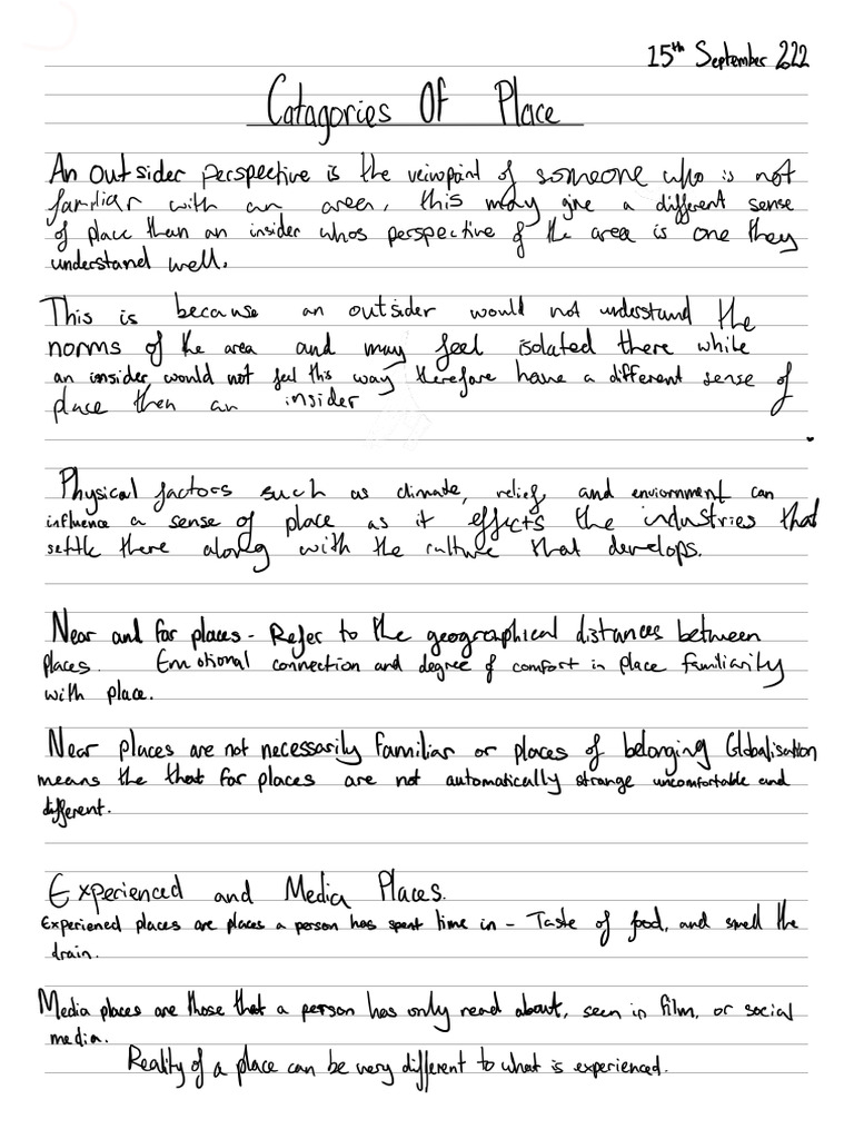 Changing Places Notes | PDF