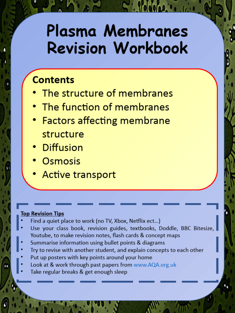 Plasma-Membranes-Revision-Workbook | PDF | Cell Membrane | Cytoskeleton