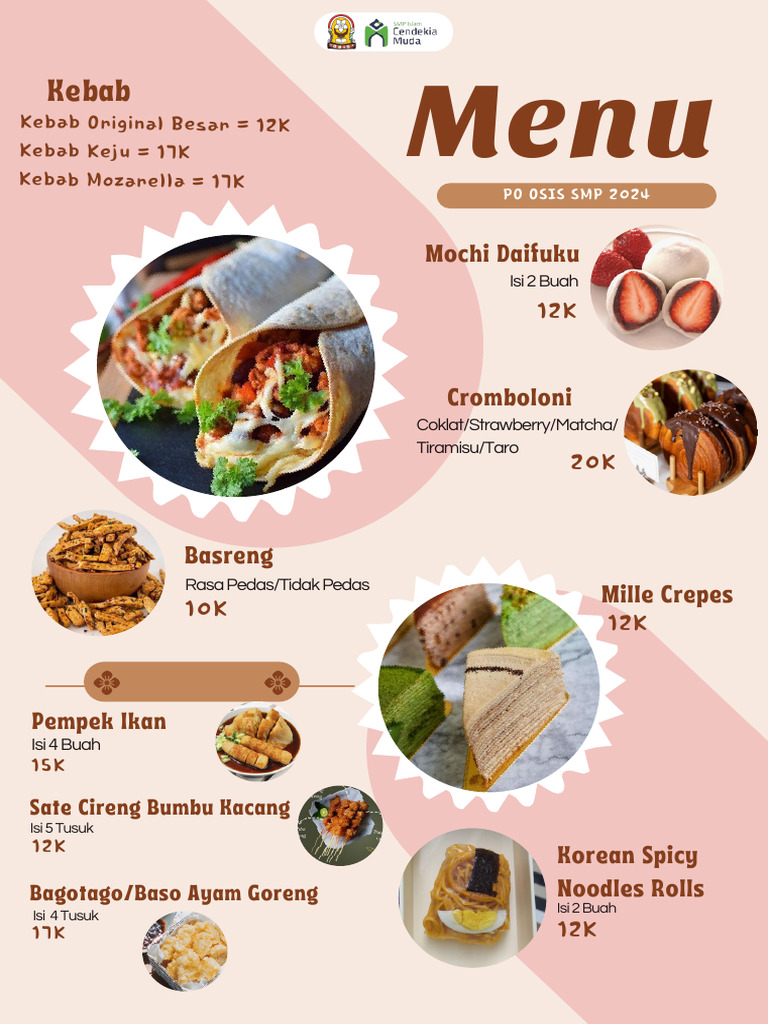 Menu PO Dana Usaha OSIS SMP-SMA | PDF