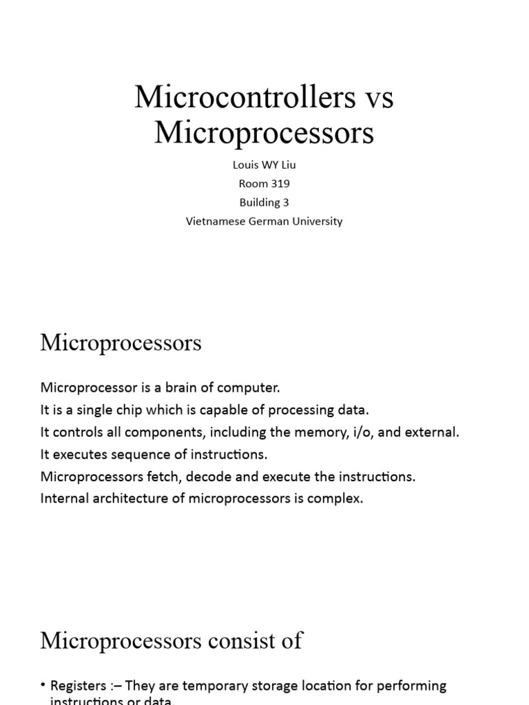 1 - Microcontroller Vs Microprocessor | PDF | Central Processing Unit ... 1 - Microcontroller Vs Microprocessor | PDF | Central Processing Unit ...