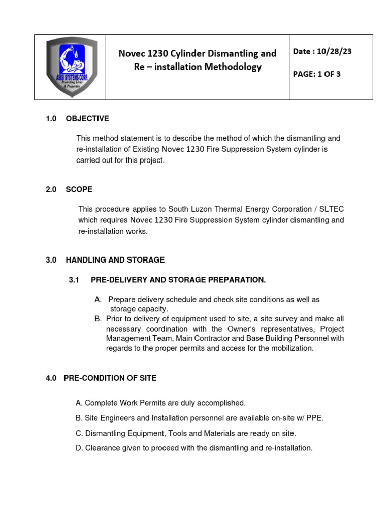 Sltec Novec Dismantling and Reinstallation 11.10.23 | PDF | Pipe (Fluid ...