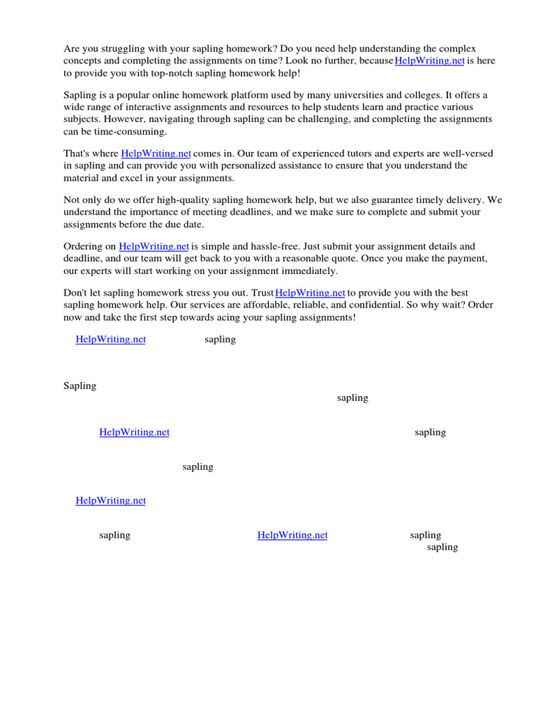 Sapling Homework Help - Order Now On | PDF | Artificial Intelligence ...