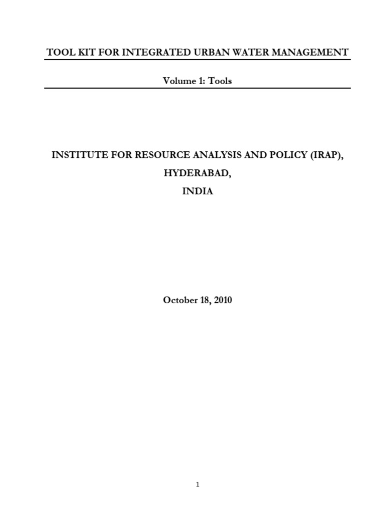 IUWM Toolkit - IRAP 2010 | PDF | Water Resources | Water Supply