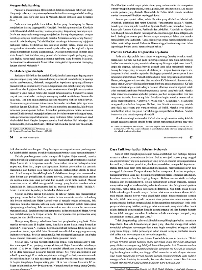 Ringkasan SN Pertemuan 5&6 (Masa Kecil Hingga Peristiwa Gua Hira) | PDF