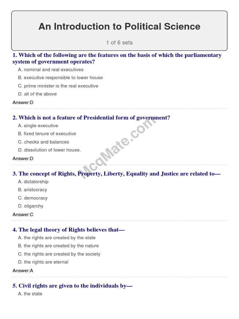An-Introduction-To-Political-Science (Set 1) | PDF | Democracy ...