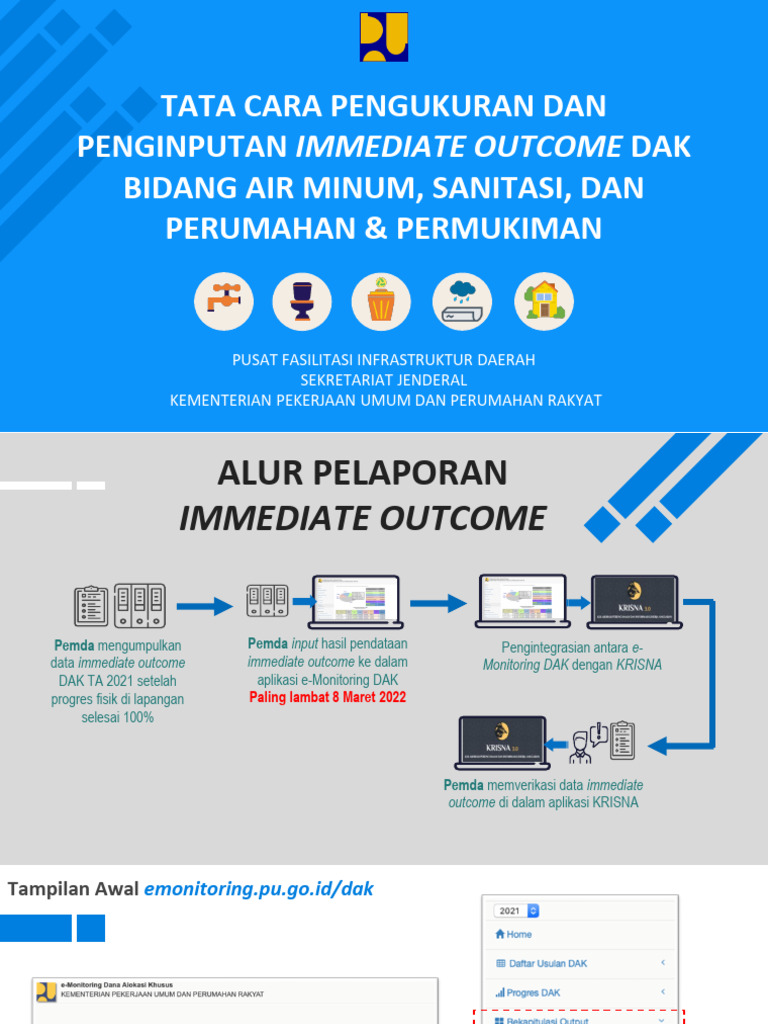 PFID - Tata Cara Penginputan Immediate Outcome Pada E-Mon DAK | PDF
