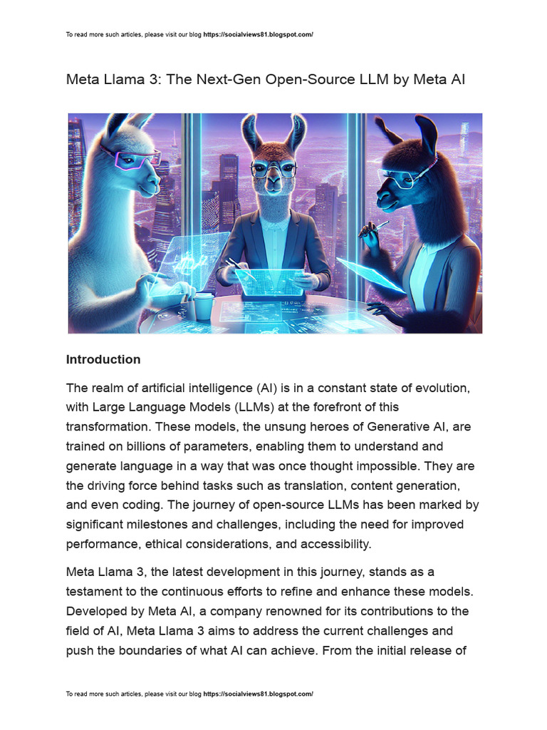 Meta Llama 3: The Next-Gen Open-Source LLM by Meta AI | PDF | Artificial Intelligence ...