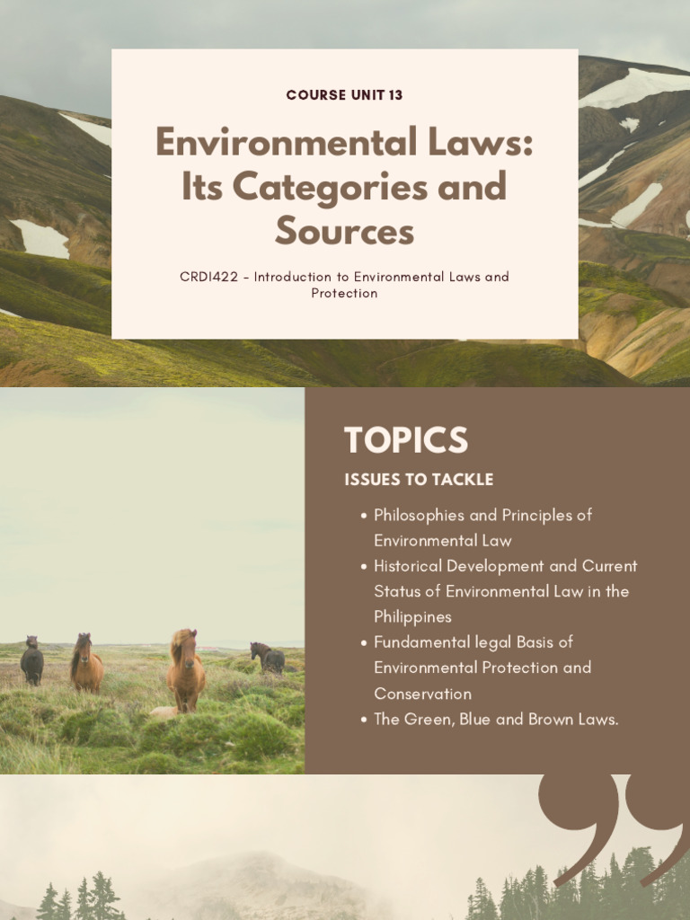 Environmental Laws Its Categories and Sources | PDF | Environmental Law ...