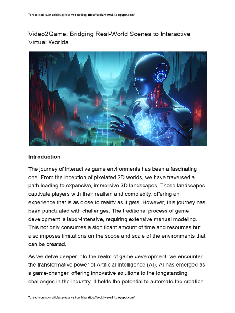 Video2Game: Bridging Real-World Scenes To Interactive Virtual Worlds ...