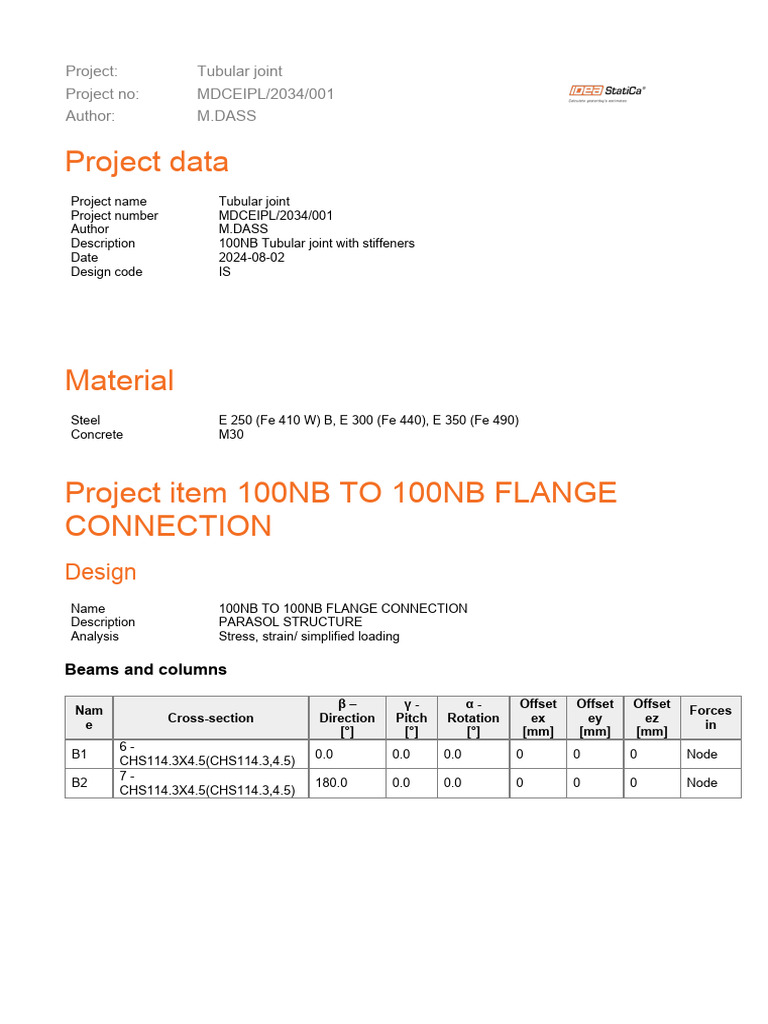 Tubular Joint Design Analysis Report | PDF | Structural Engineering ...