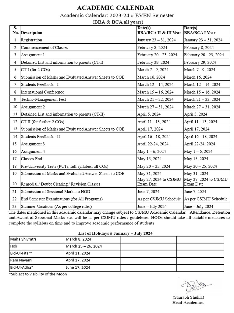 academic_calendar | PDF | Academic Term | Educational Organizations