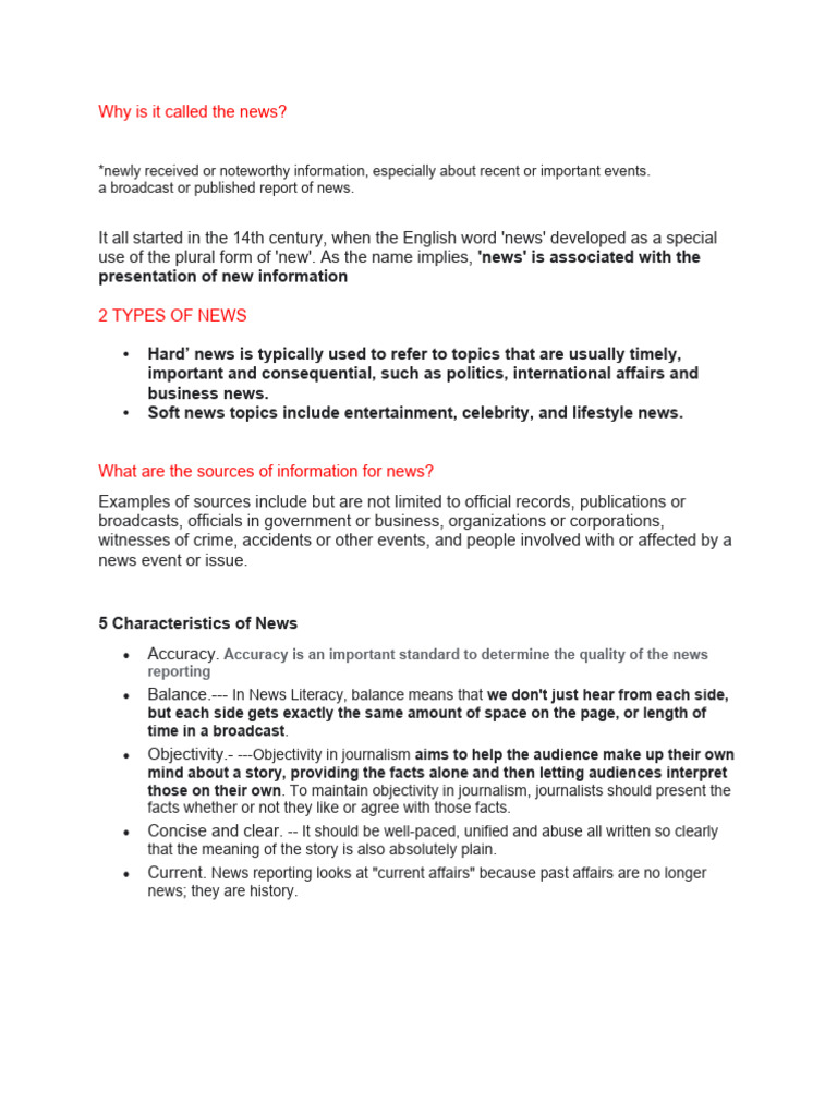 Origins and Elements of News | PDF | News | Journalism