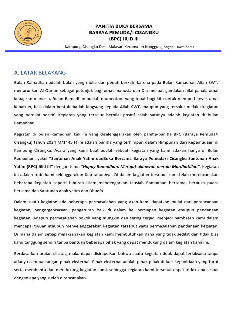 Proposal - Bukber - BPC Jilid III 2024ok | PDF