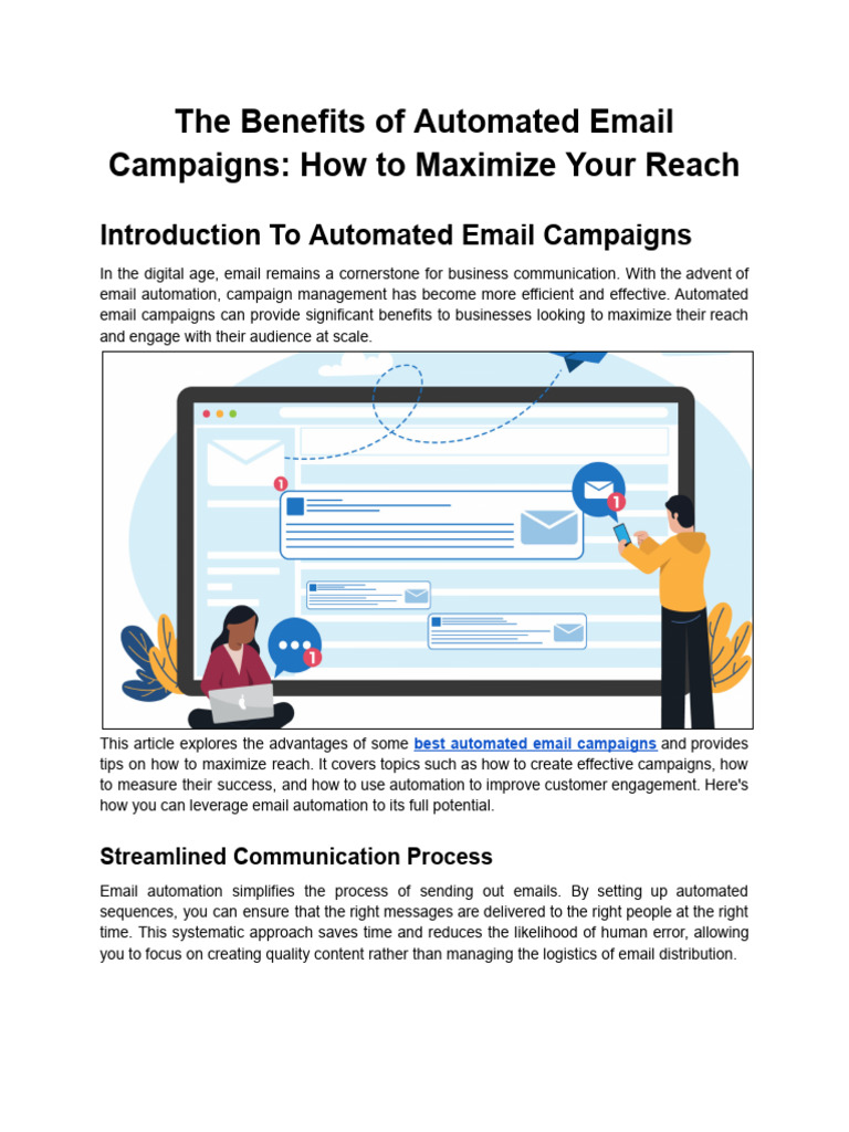 Maximize Reach with Automated Emails | PDF | Automation | Customer ...