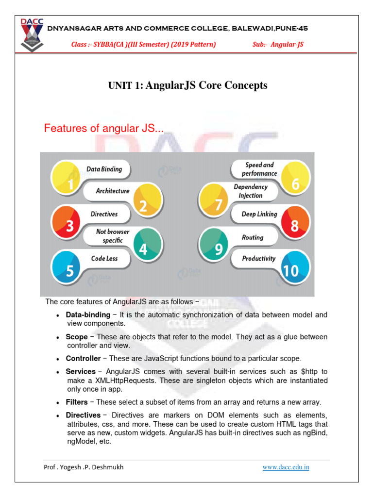 Notes SYBBACA 304-Angular-Js | PDF | Angular Js | Computer Engineering