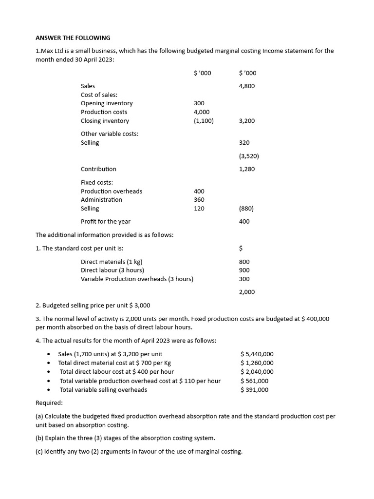 Standard Costing and Variance Analysis | PDF | Cost Accounting | Cost ...
