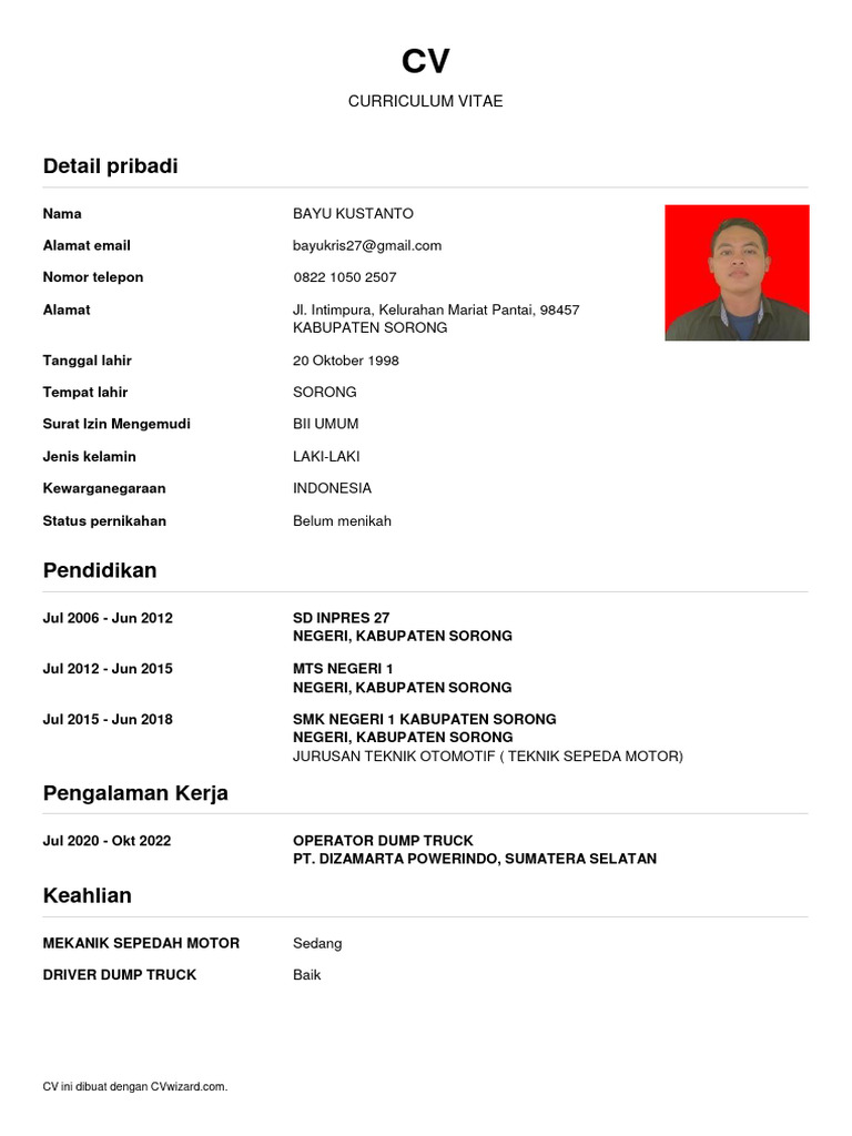 CV Bayu Kustanto | PDF