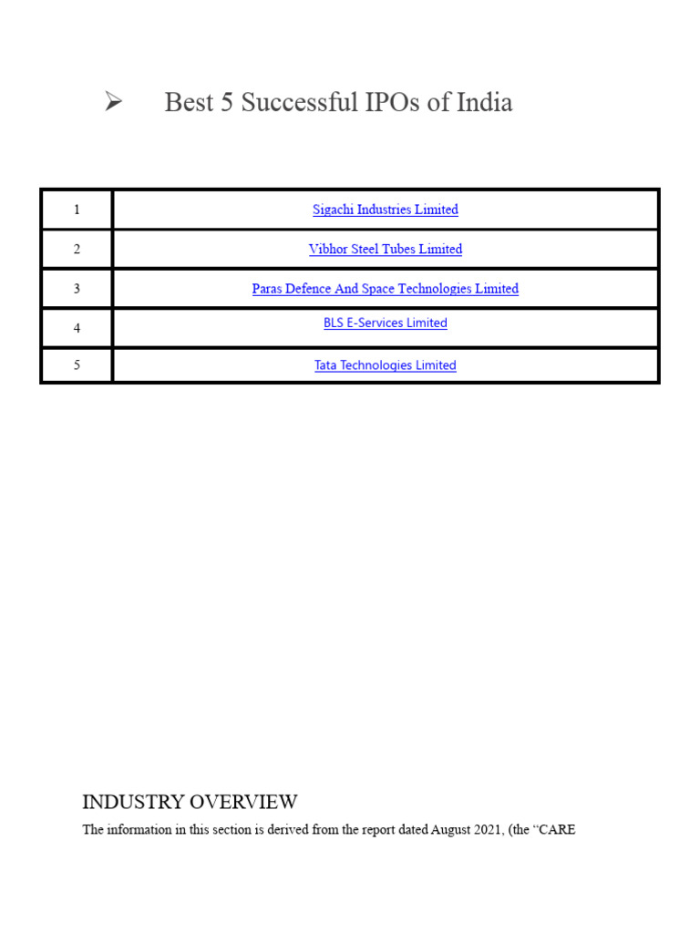 Best 5 Successful IPOs of India | Download Free PDF | Gross Domestic ...