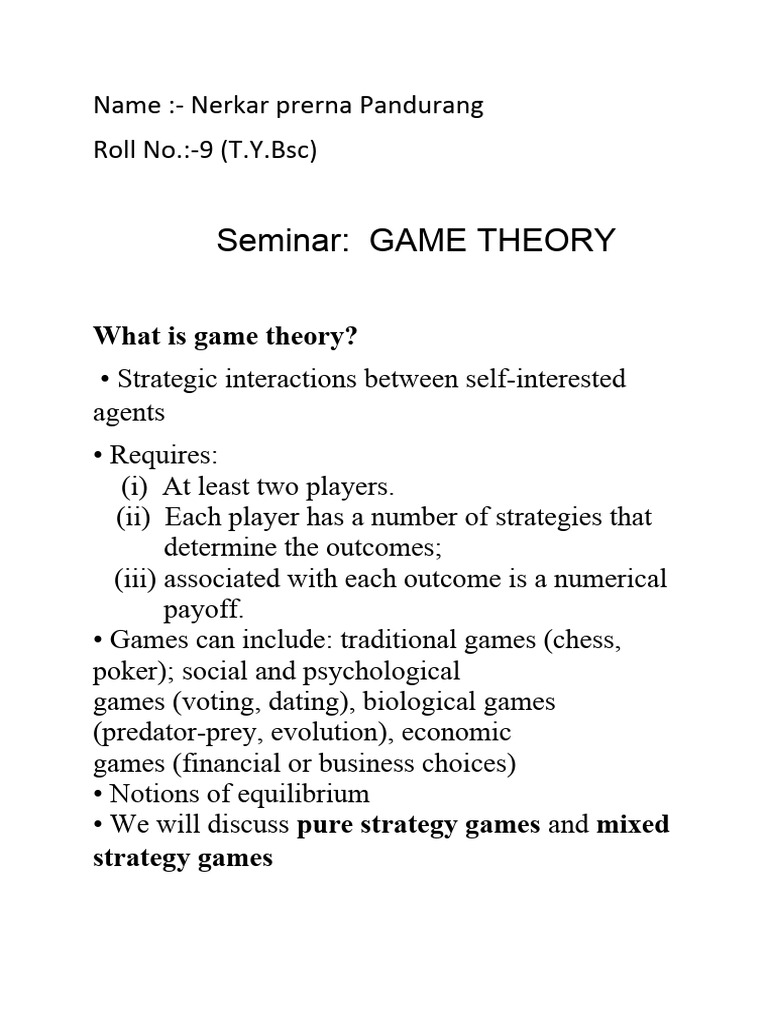 Game Theory 2 | PDF | Game Theory | Economic Theories