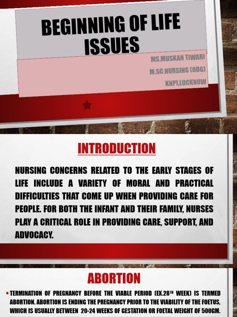 Beginning of Life Issues | PDF | Abortion | Pregnancy