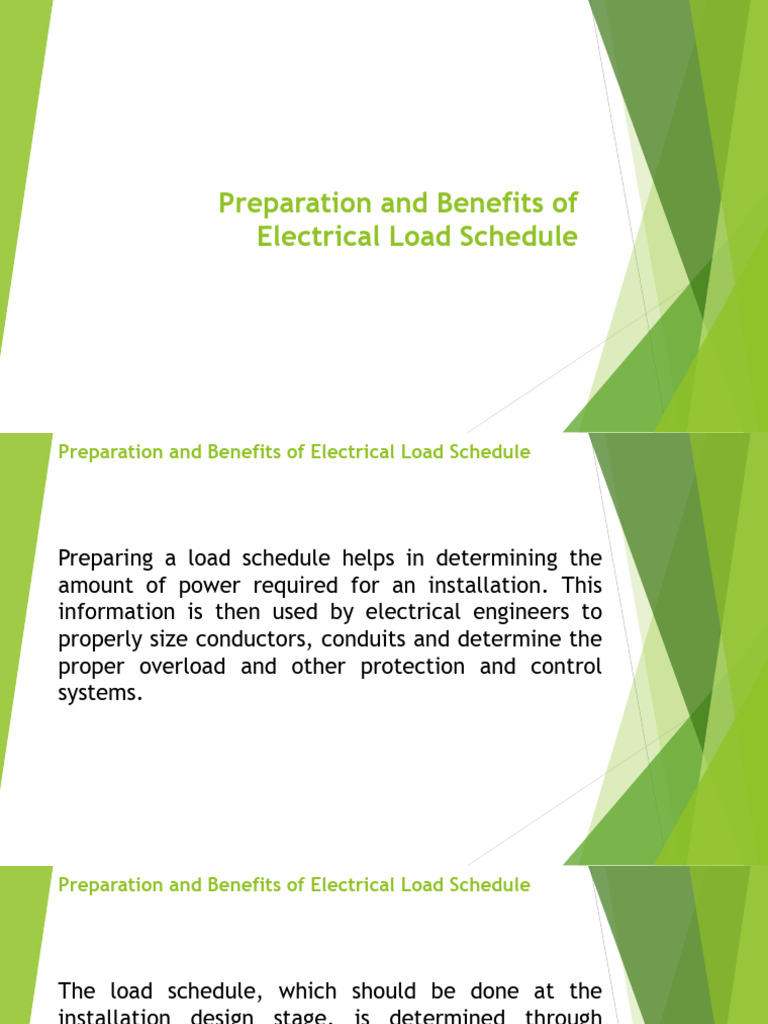 01 - Preparation and Benefits of Electric Load Schedule | Download Free ...