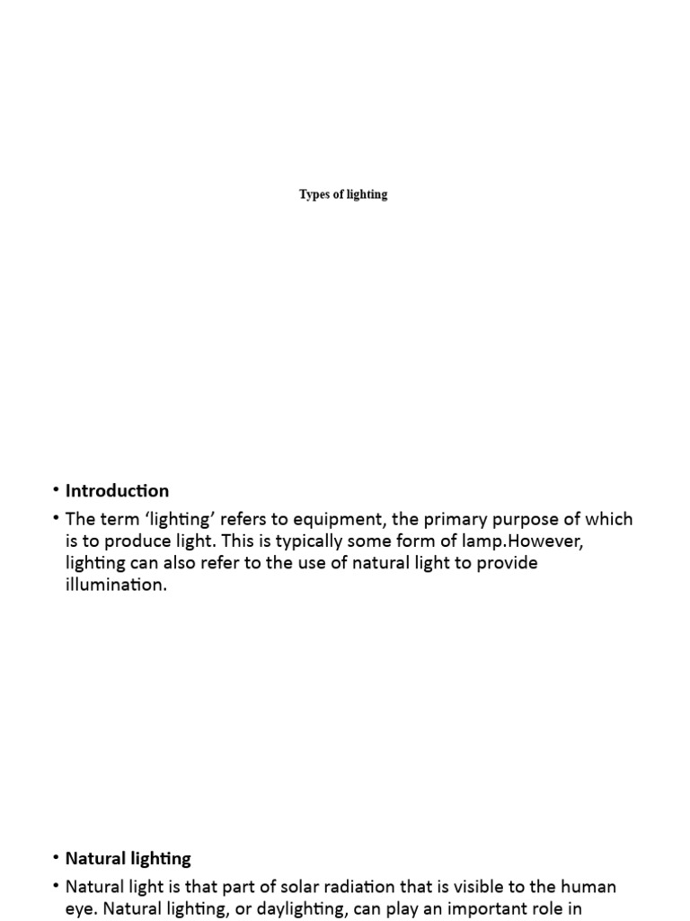 02 - Types of Lighting | PDF | Lighting | Interior Design