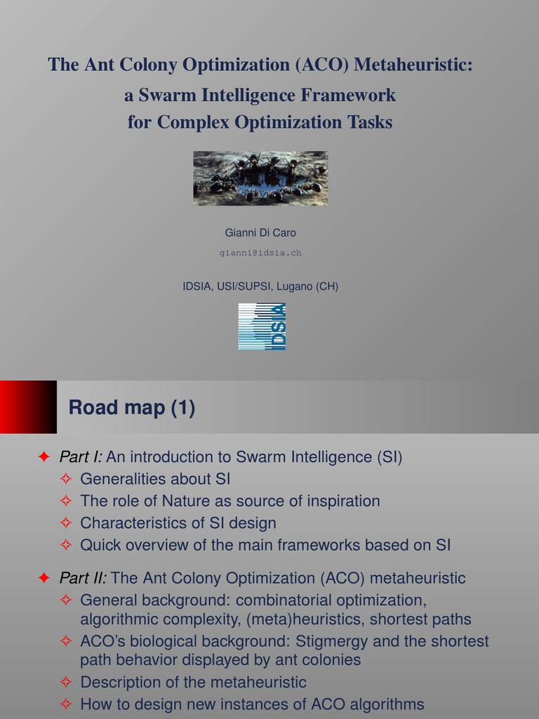 The Ant Colony Optimization (ACO) Metaheuristic: A Swarm Intelligence ...