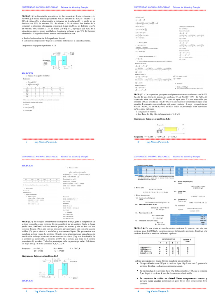 Ejericios para Resolver | PDF | Destilación | Agua