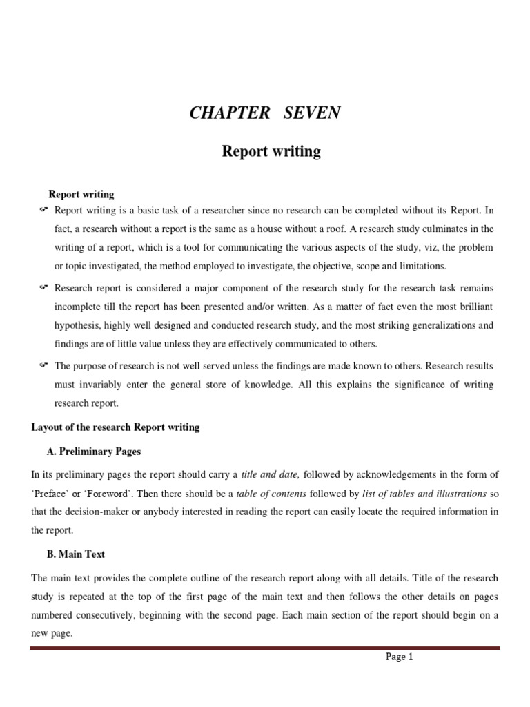 Chap - 7 Research Report Writing | PDF | Data | Analysis