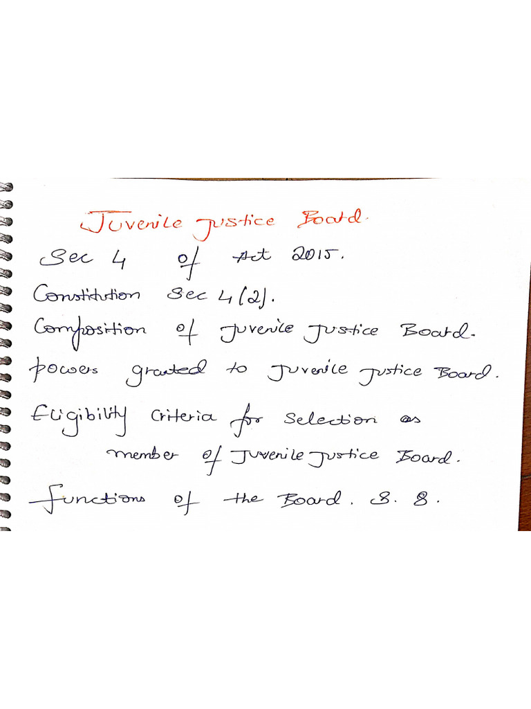 Juvenile Justice Board Section 4 Function 8 Pdf