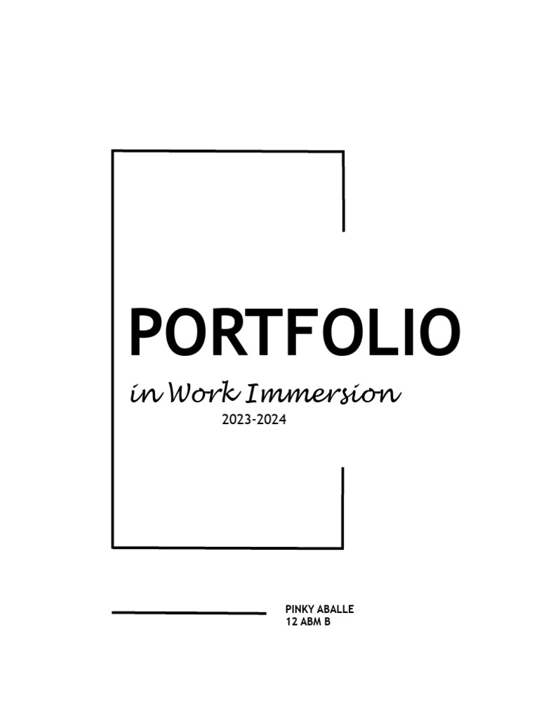 Work Immersion Portfolio Aballe | PDF | Knowledge | Experience