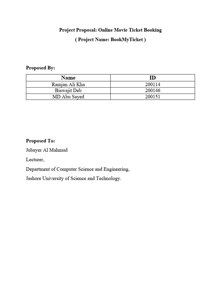 Project Proposal | PDF | Computer Science | Information Technology