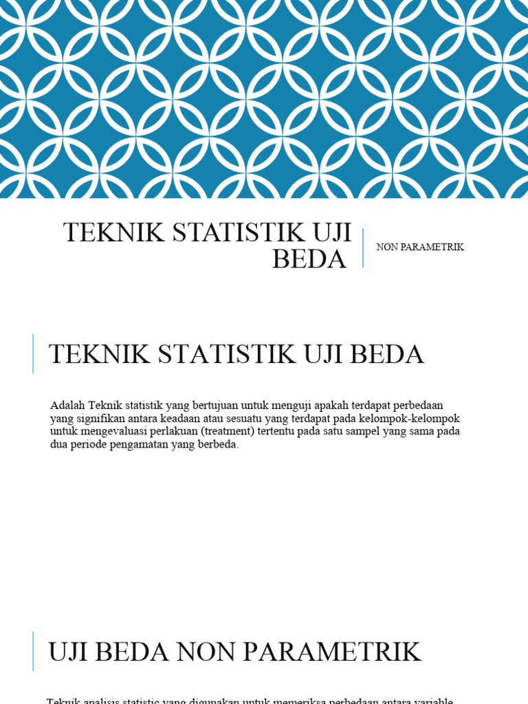 TEKNIK STATISTIK UJI BEDA | PDF | Sains & Matematika