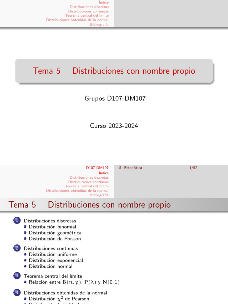 Tema5 2324 | PDF | Distribución de probabilidad | Distribución normal