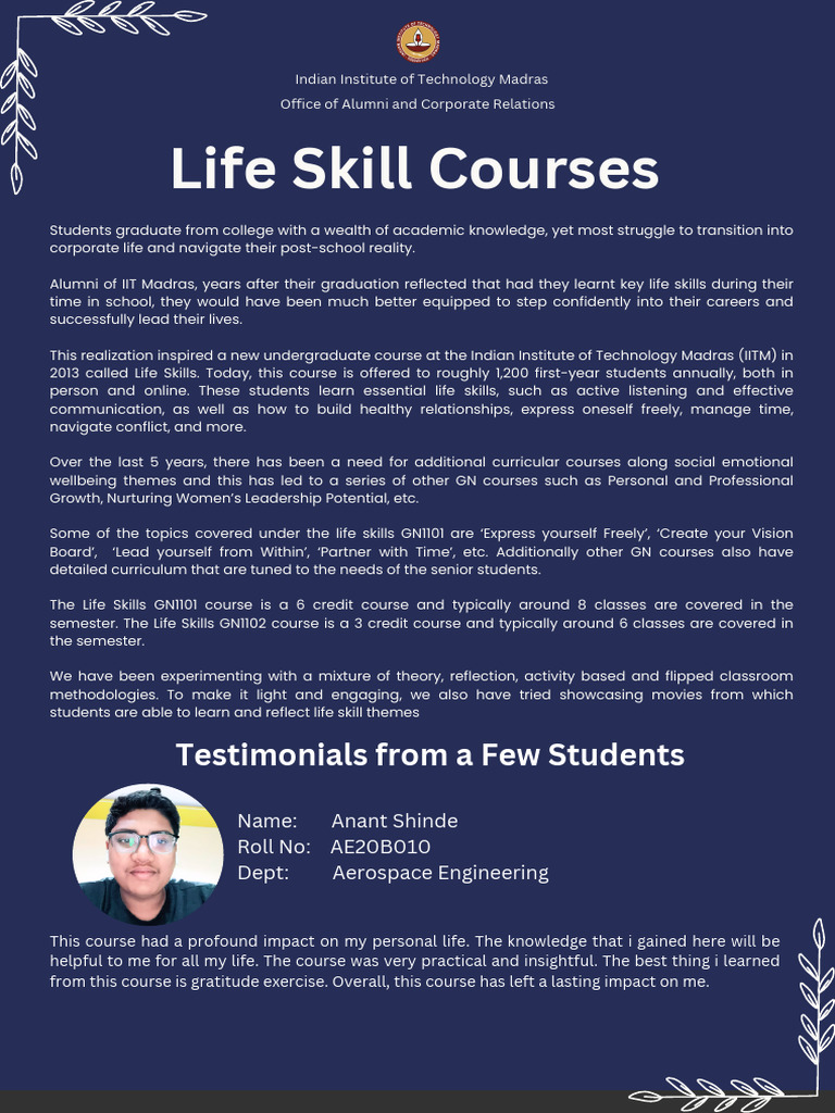 GN1101 Life Skill Courses | PDF | Curriculum | Behavior Modification