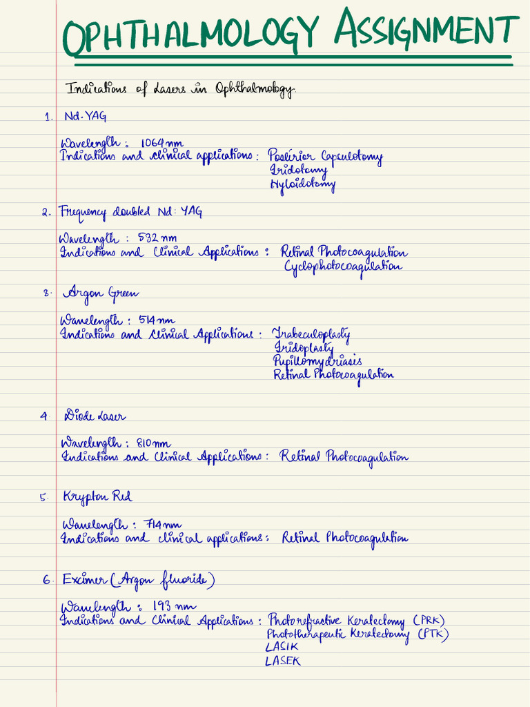 Indications of Lasers in Ophthalmology | PDF | Optical Devices | Optics