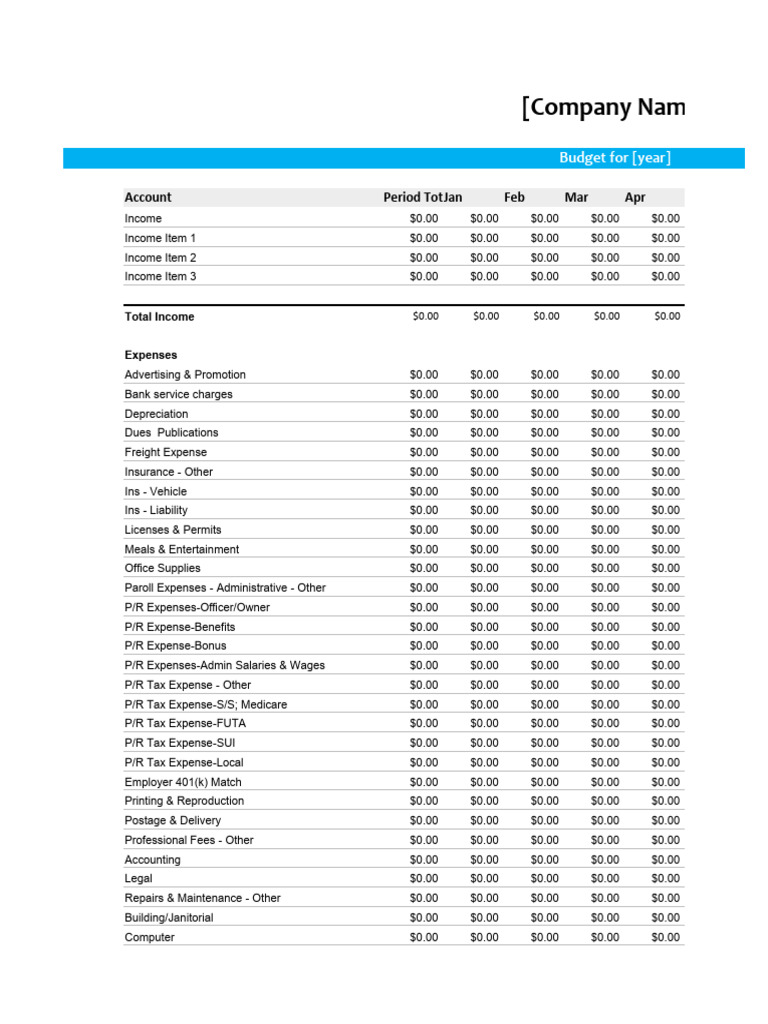 Business Budget Template 31 | PDF | Expense | Payroll Tax