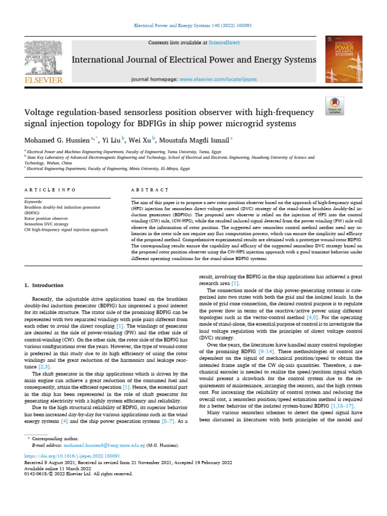 Voltage Regulation-based Sensorless Position Observer With High ... Voltage Regulation-based Sensorless Position Observer With High ...