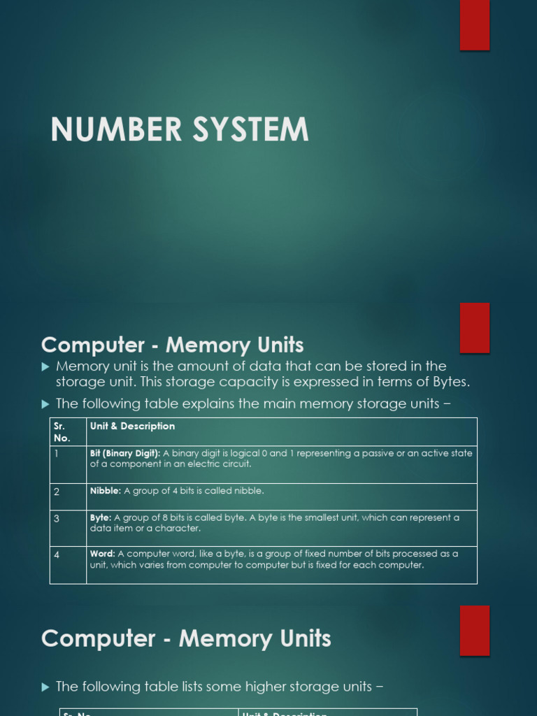 Number System | PDF | Byte | Arithmetic