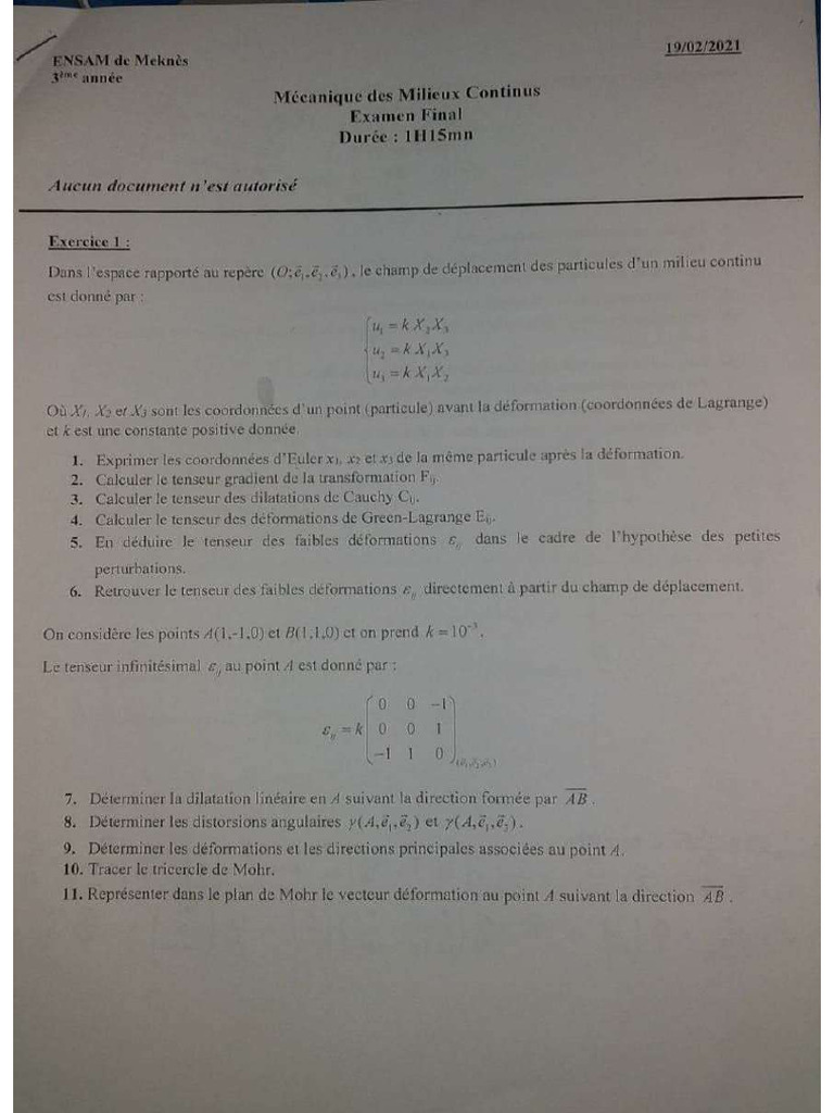 MMC Examen 2020-2021 | PDF