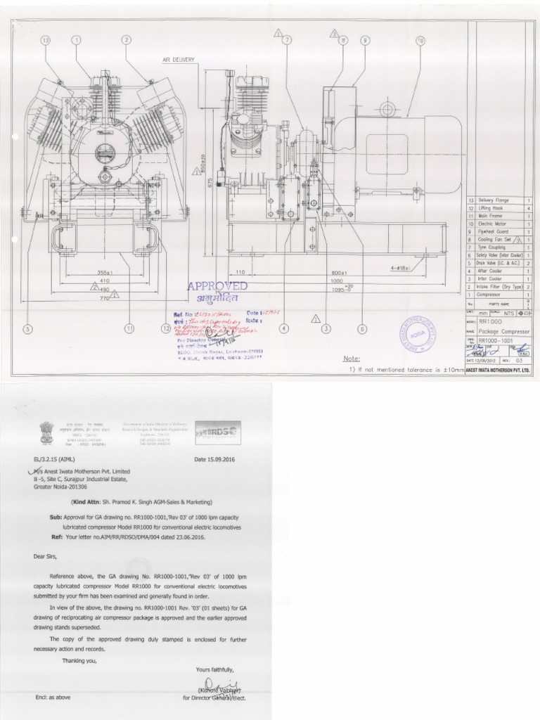 RR1000 RDSO Approved GA Drawing | PDF