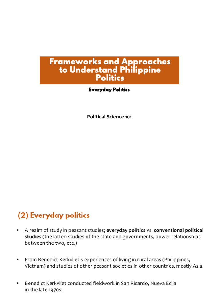 POLSC 101 Approaches Part 3 Everyday Politics 1 | PDF | Psychological ...