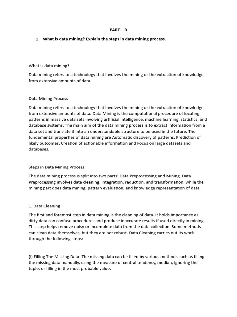 QB 10 Marker | PDF | Machine Learning | Data Mining