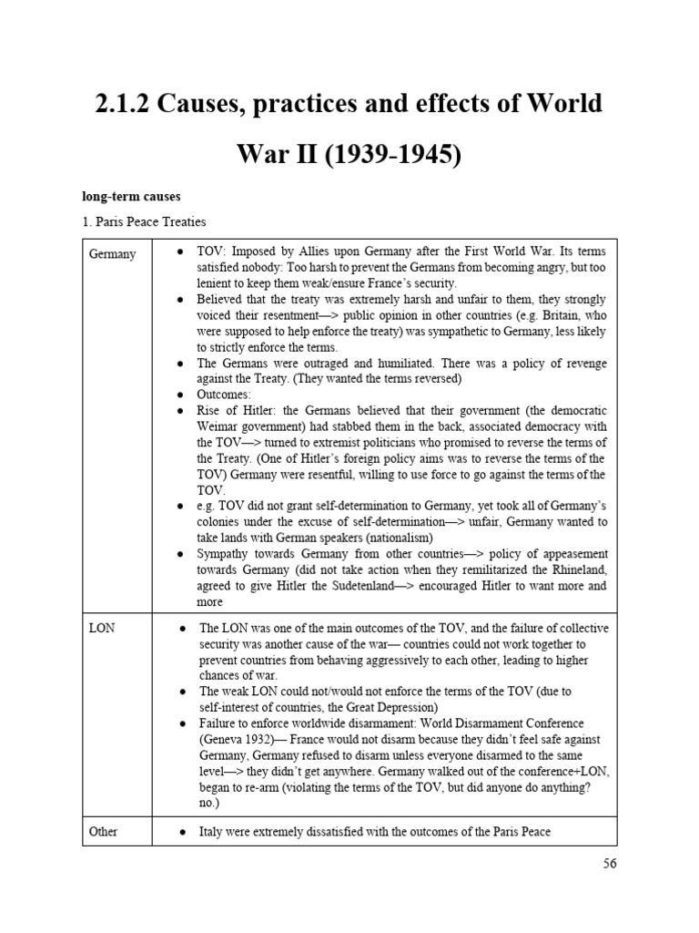 Causes and Effects of World War II | PDF | Spanish Civil War ...